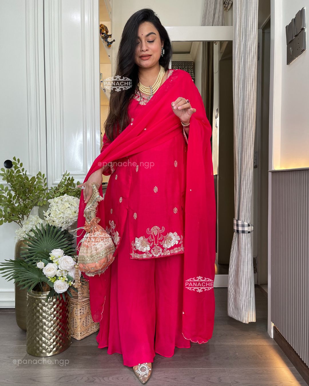 Sindoori red Sharara set – panachengp